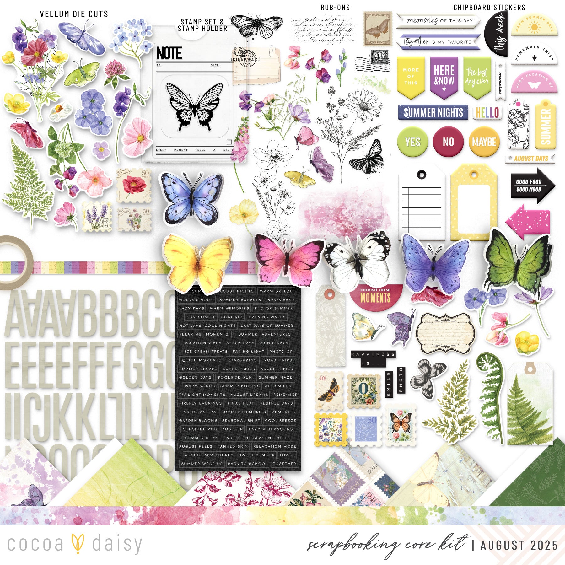 Flutterby Scrapbooking Kit - No Add Ons - August 2025 – Cocoa Daisy