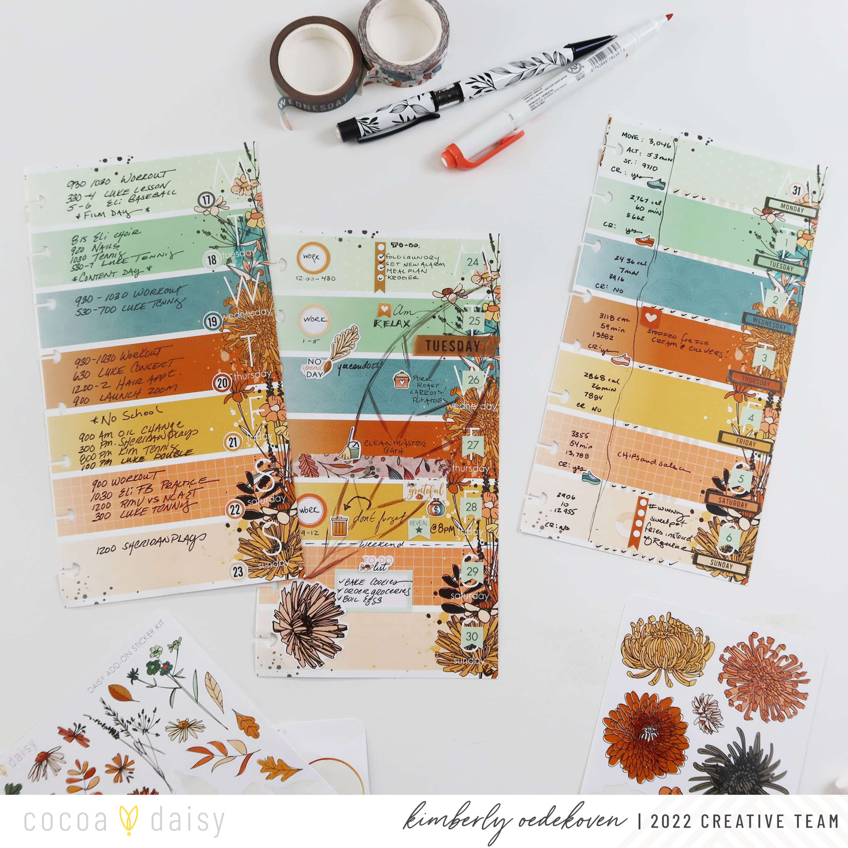 Ideas for the Colorblock Weekly Pages – Cocoa Daisy
