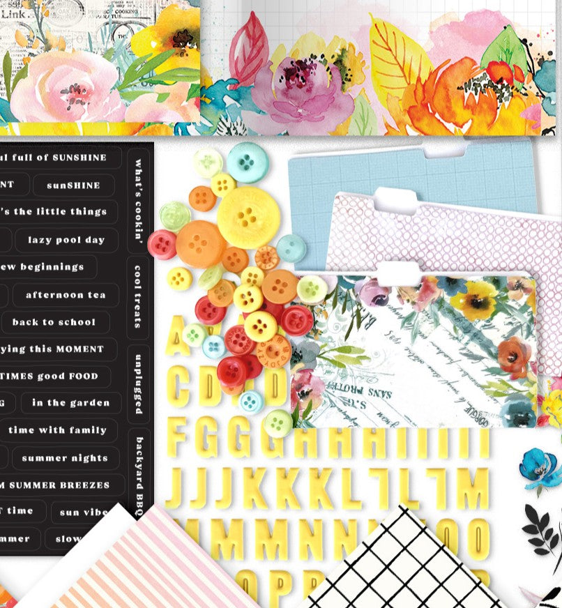 Sun-Drenched Assorted Buttons from the Scrapbooking Kit - August 2024 ...