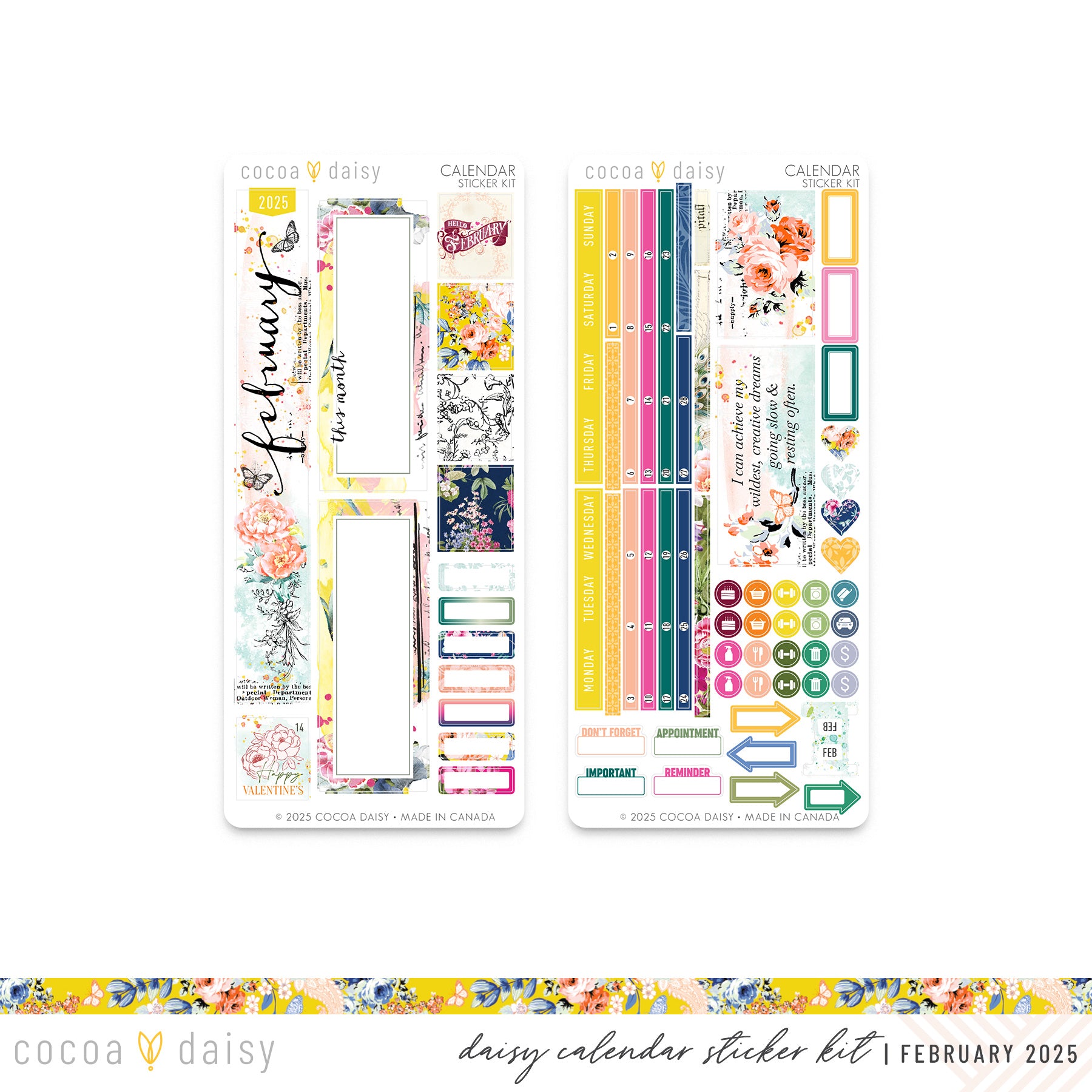 Penelope Calendar Stickers for Daisy Weeks - February 2025 – Cocoa Daisy