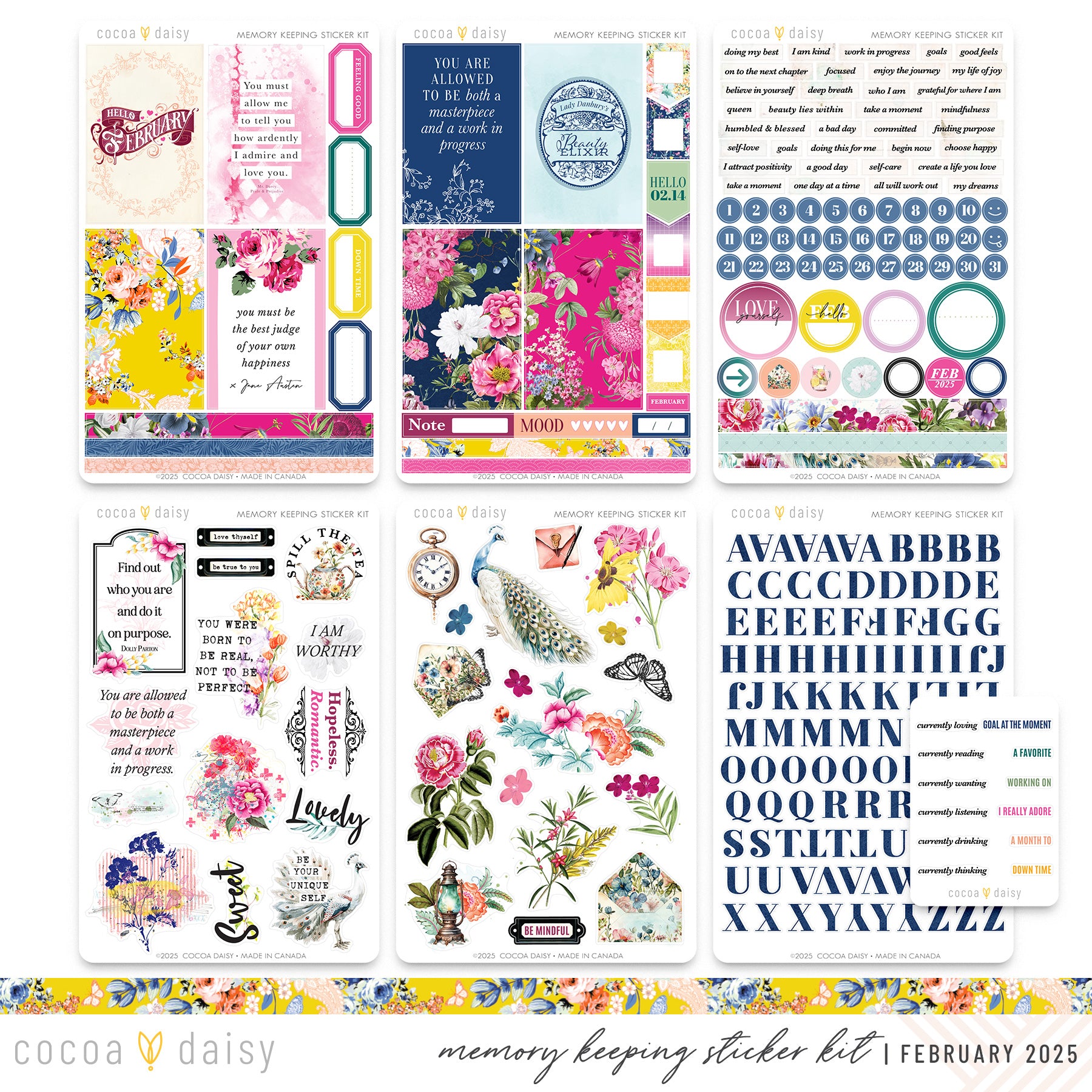 Penelope Memory Keeping Sticker Kit - February 2025 – Cocoa Daisy