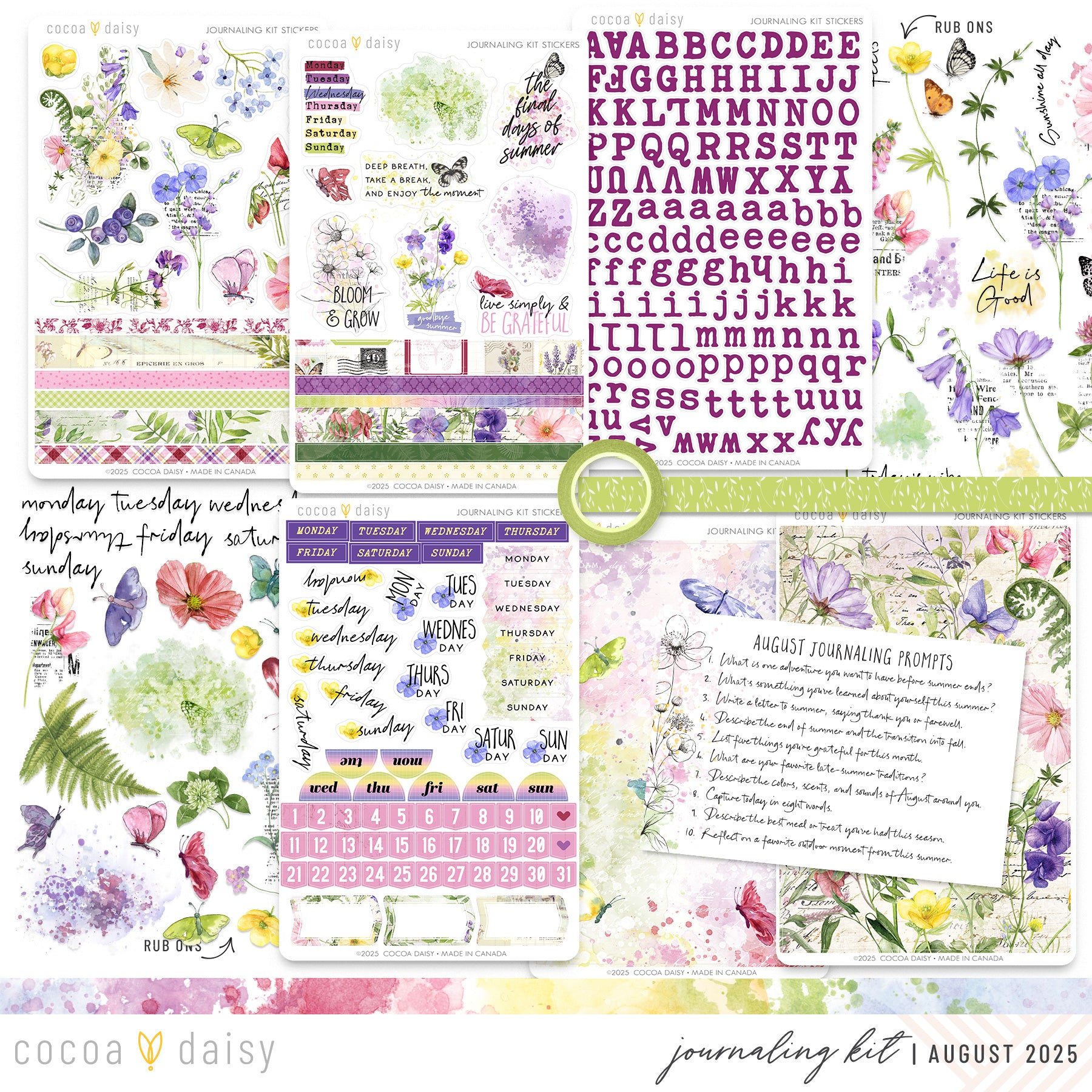 Flutterby Journaling Kit - August 2025 – Cocoa Daisy