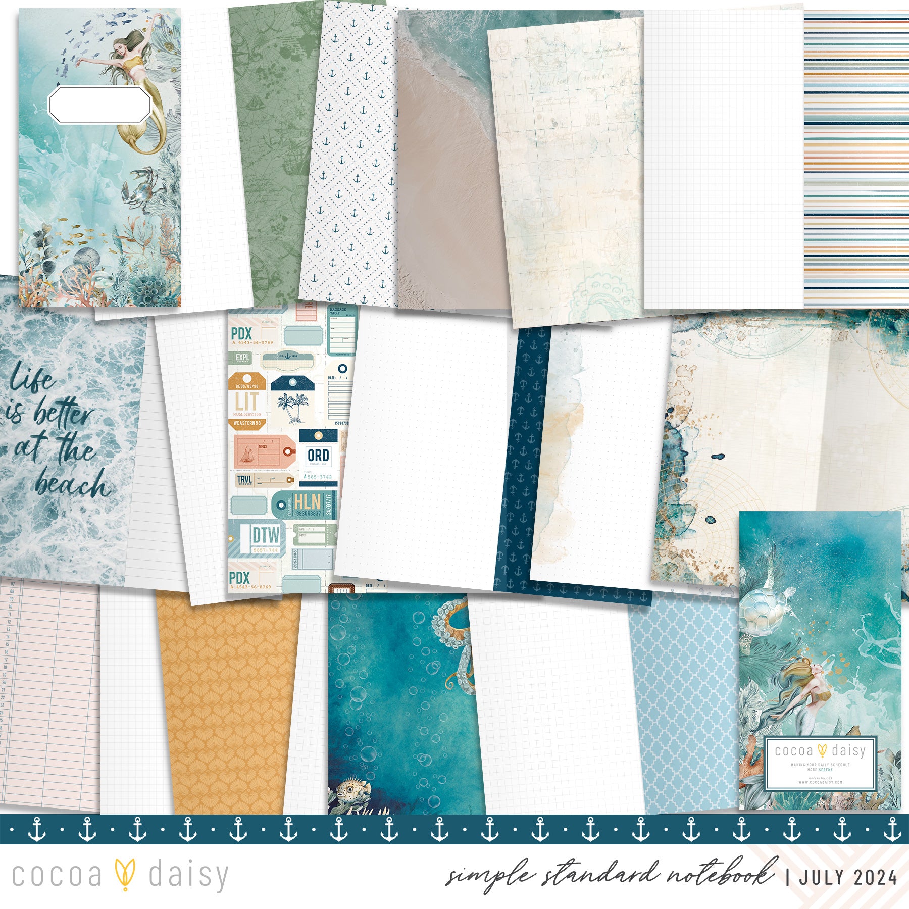Into The Blue SimpleDaisy Notebook July 2024 – Cocoa Daisy