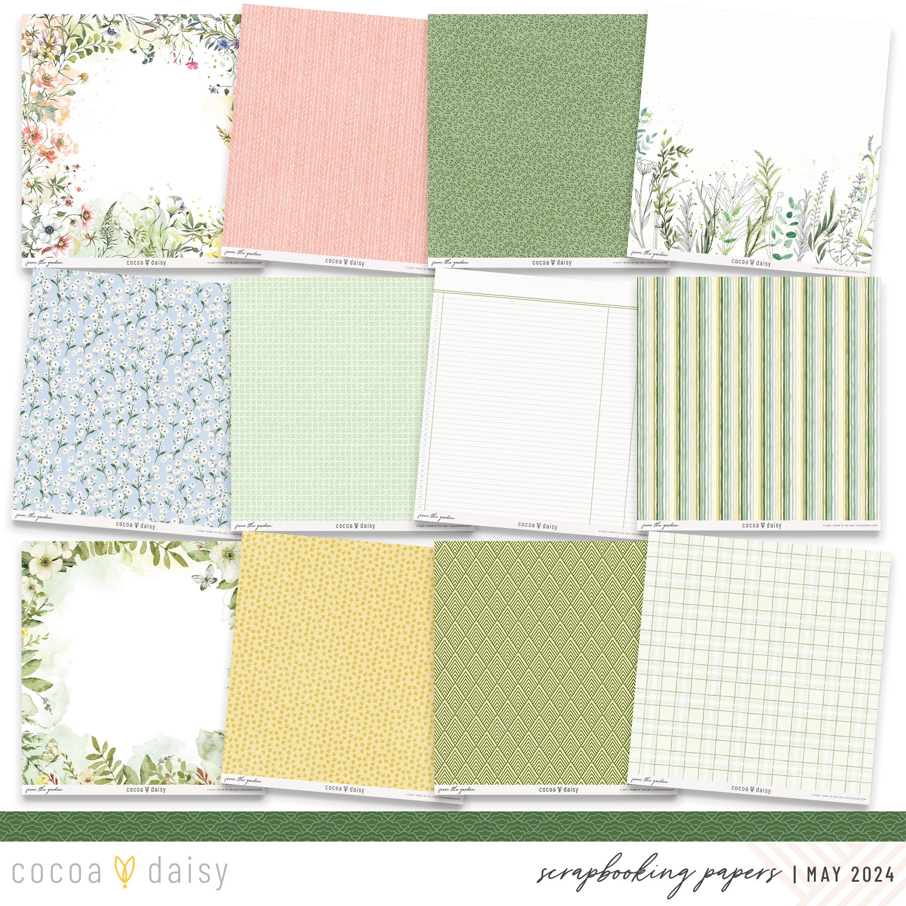From The Garden 12x12 Set of Monthly Papers May 2024 – Cocoa Daisy