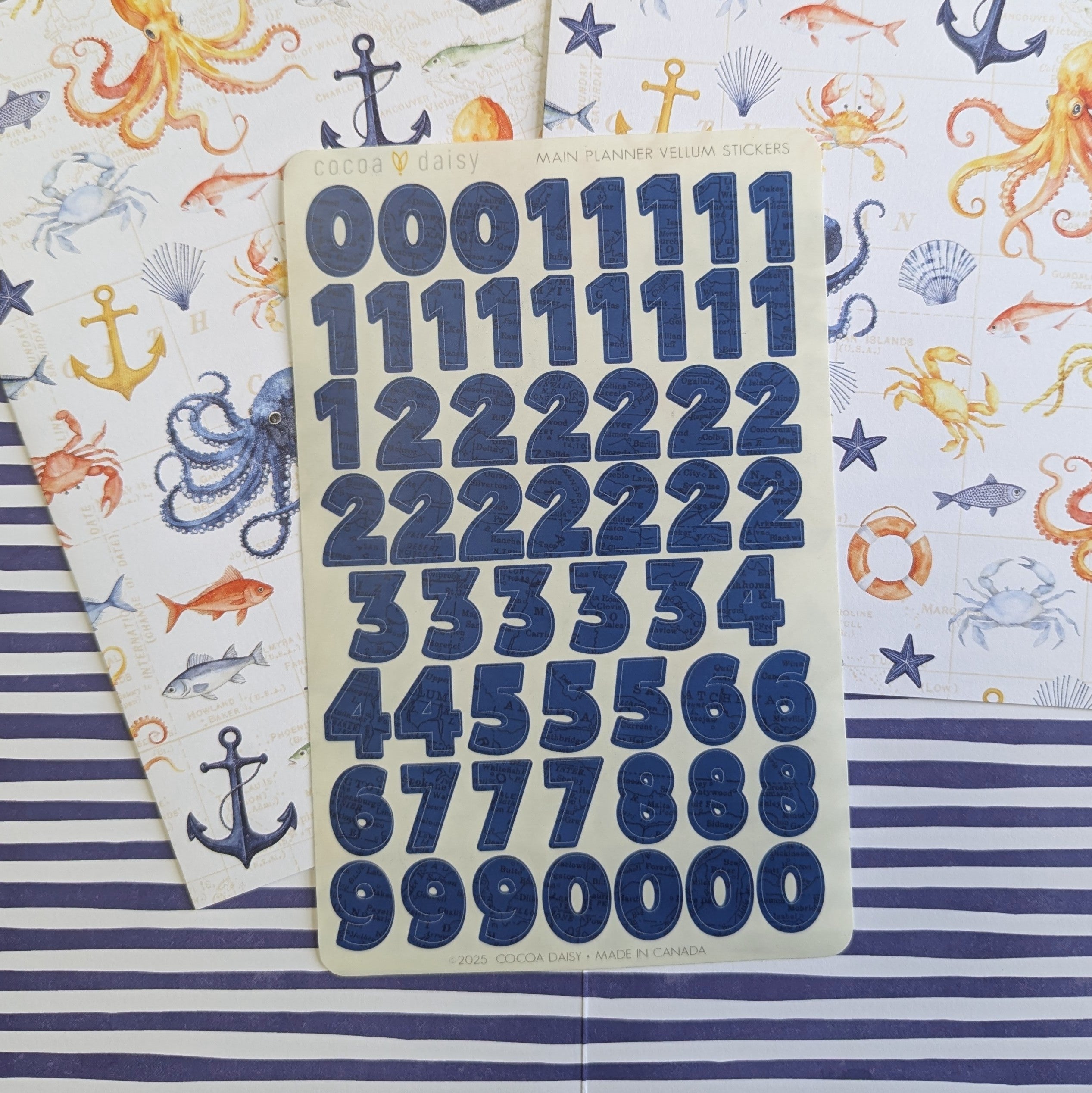 Mediterranean Muse Large Vellum "Number" Sticker Sheet from the Planne ...