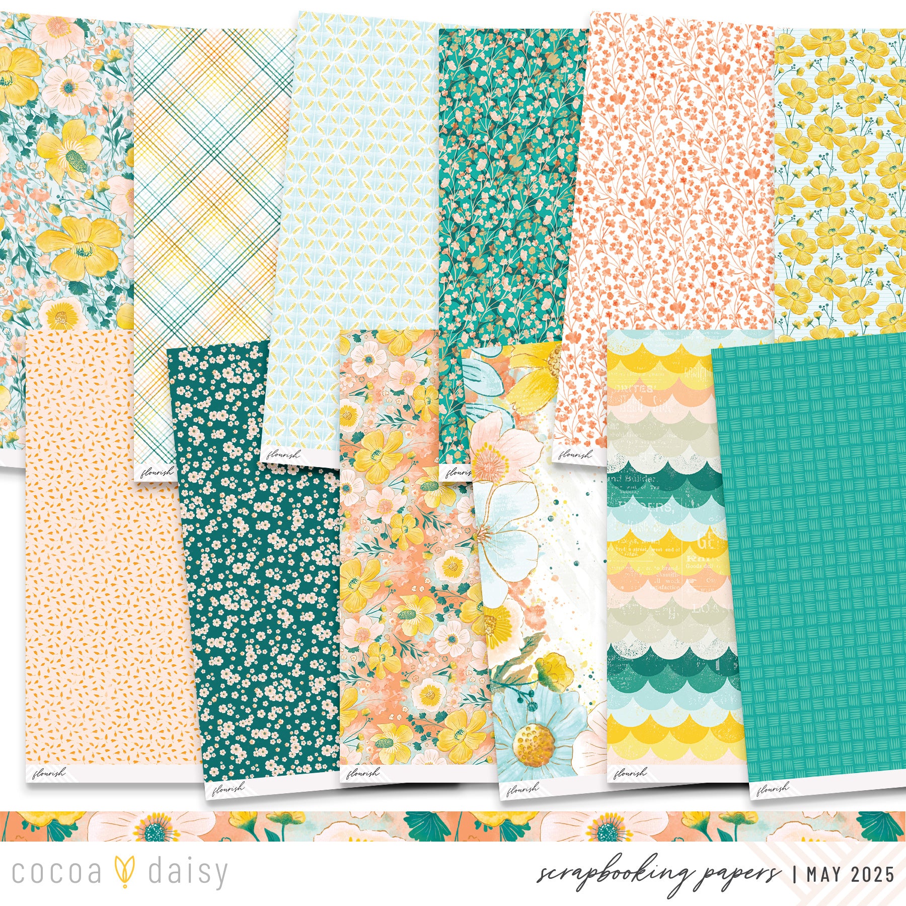 Flourish 12x12 Set of Monthly Papers - May 2025 – Cocoa Daisy