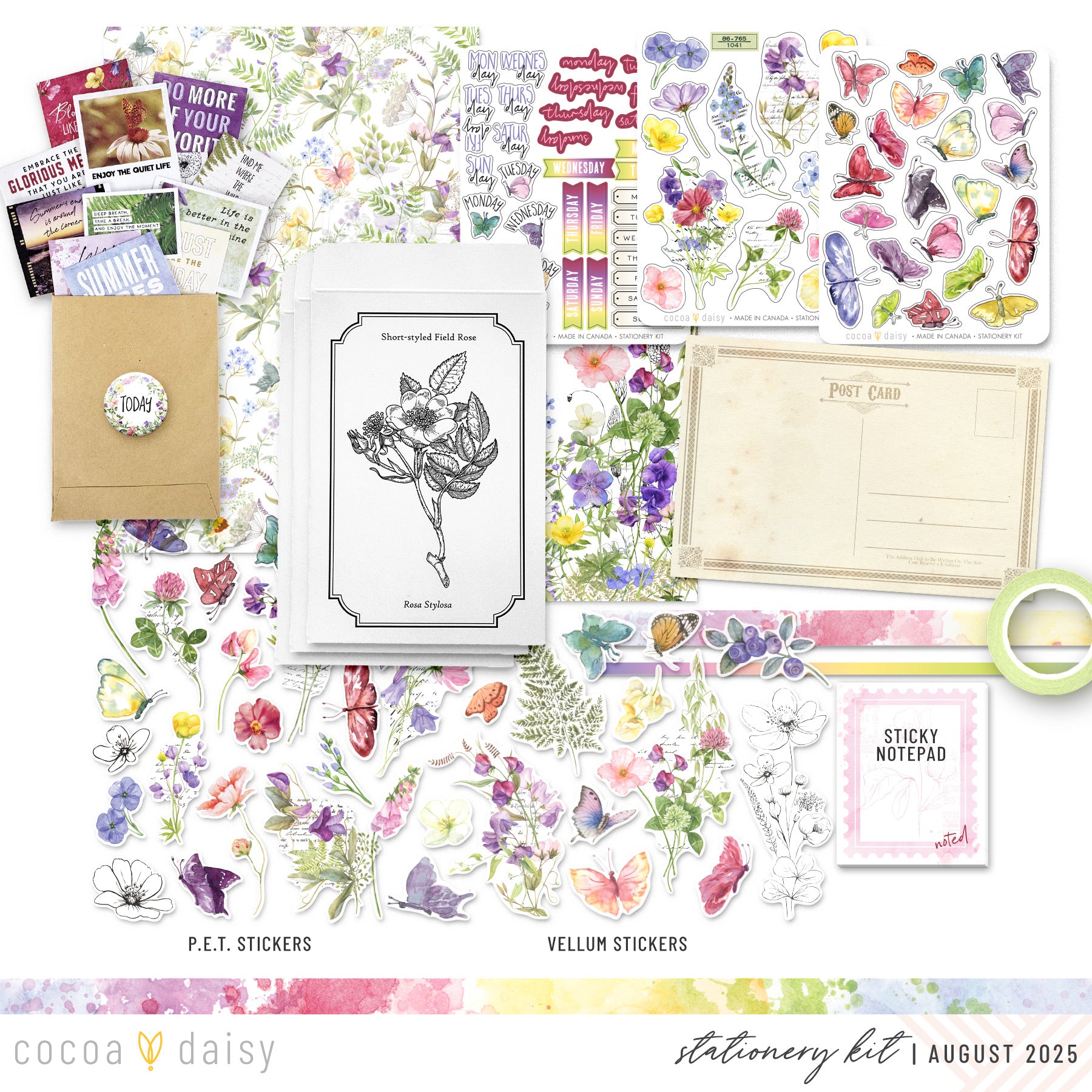 Flutterby Stationery Kit - August 2025 – Cocoa Daisy