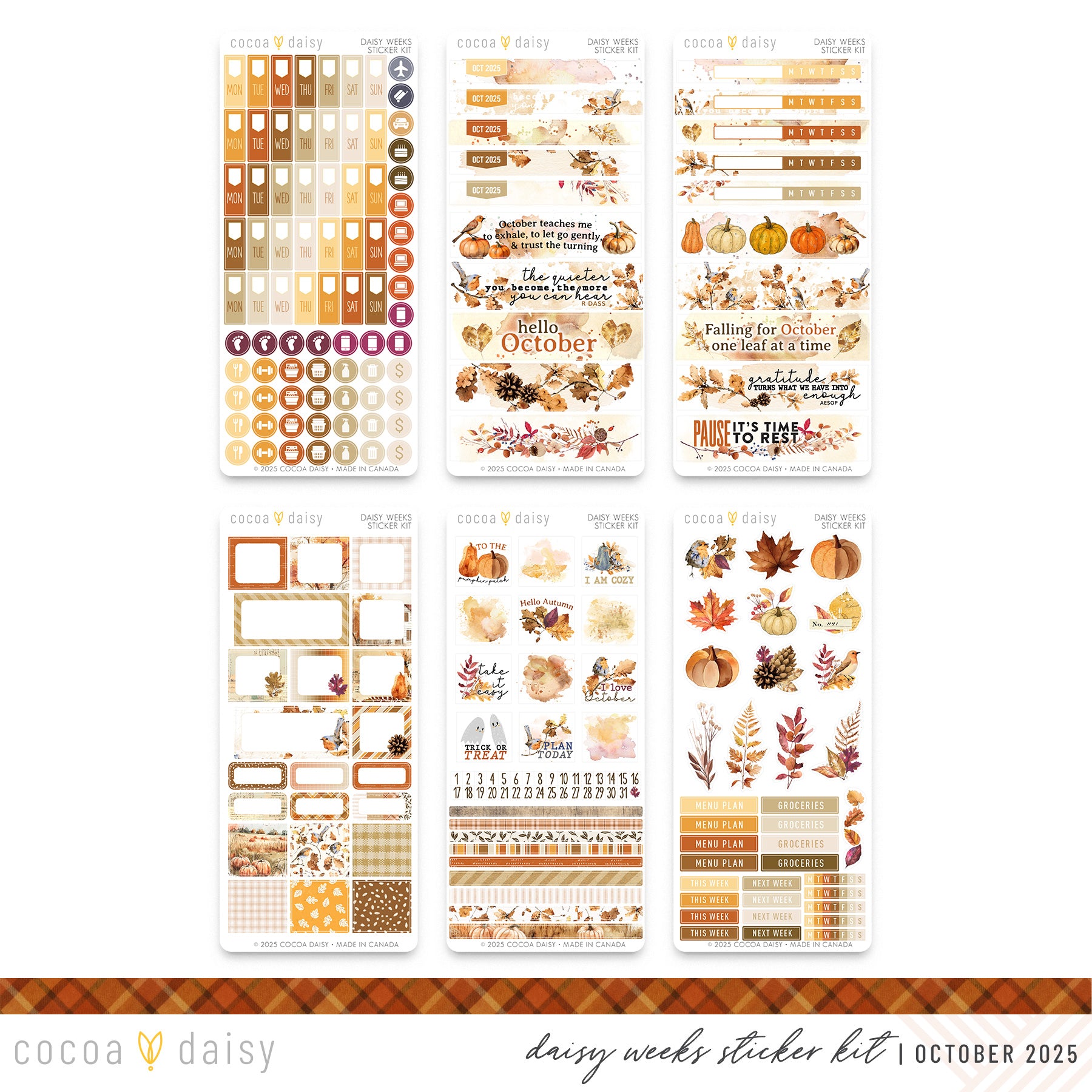 October Glow Daisy Weeks Sticker - October 2025 – Cocoa Daisy