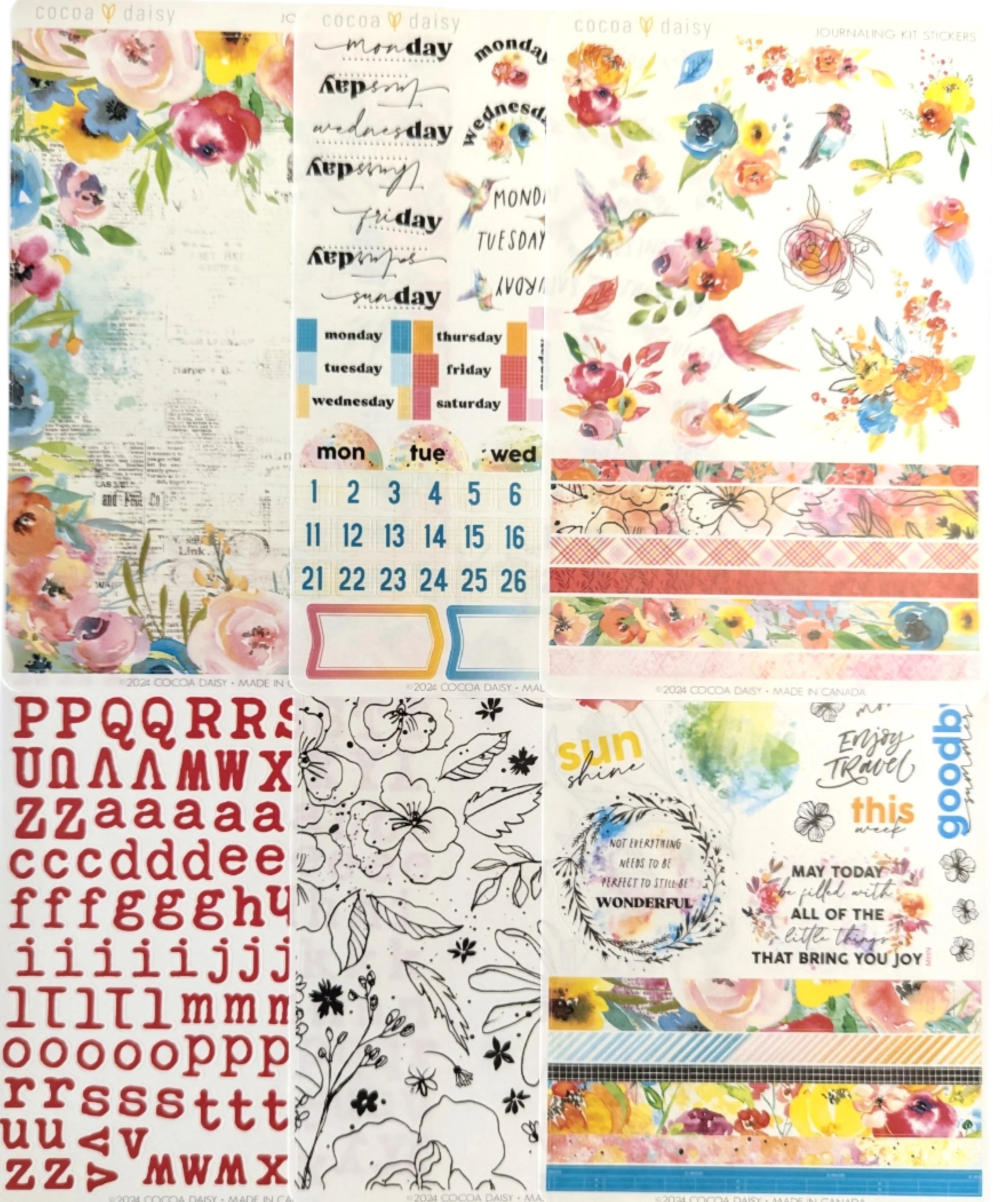 Sun-drenched Journaling Sticker Kit ONLY - August 2024 – Cocoa Daisy
