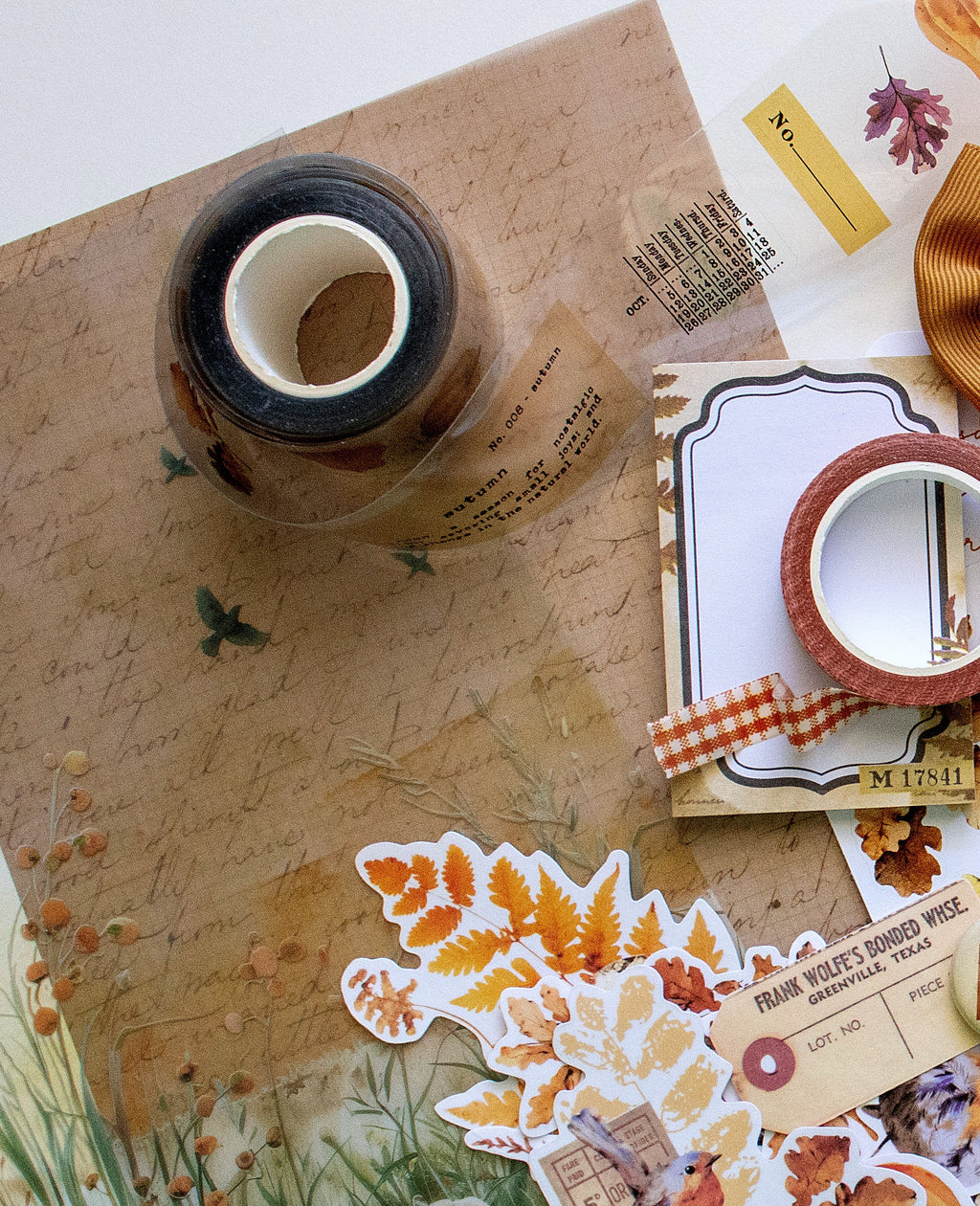 October Glow "Brown Script" Stationery Kit Vellum - October 2025 – Cocoa Daisy