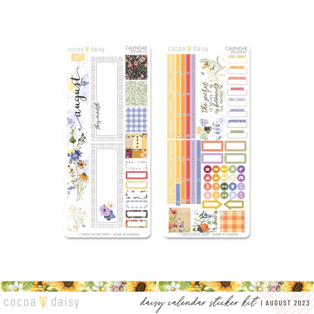 Quiet Meadow Calendar Daisy Weeks Sticker Kit August 2023 – Cocoa Daisy